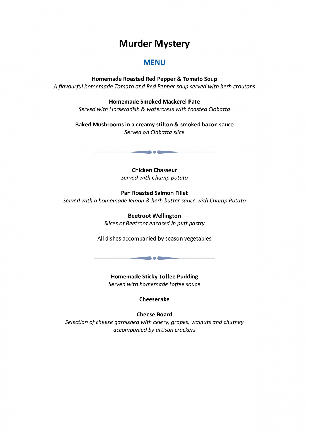 Murder Mystery Dining – North Norfolk Railway