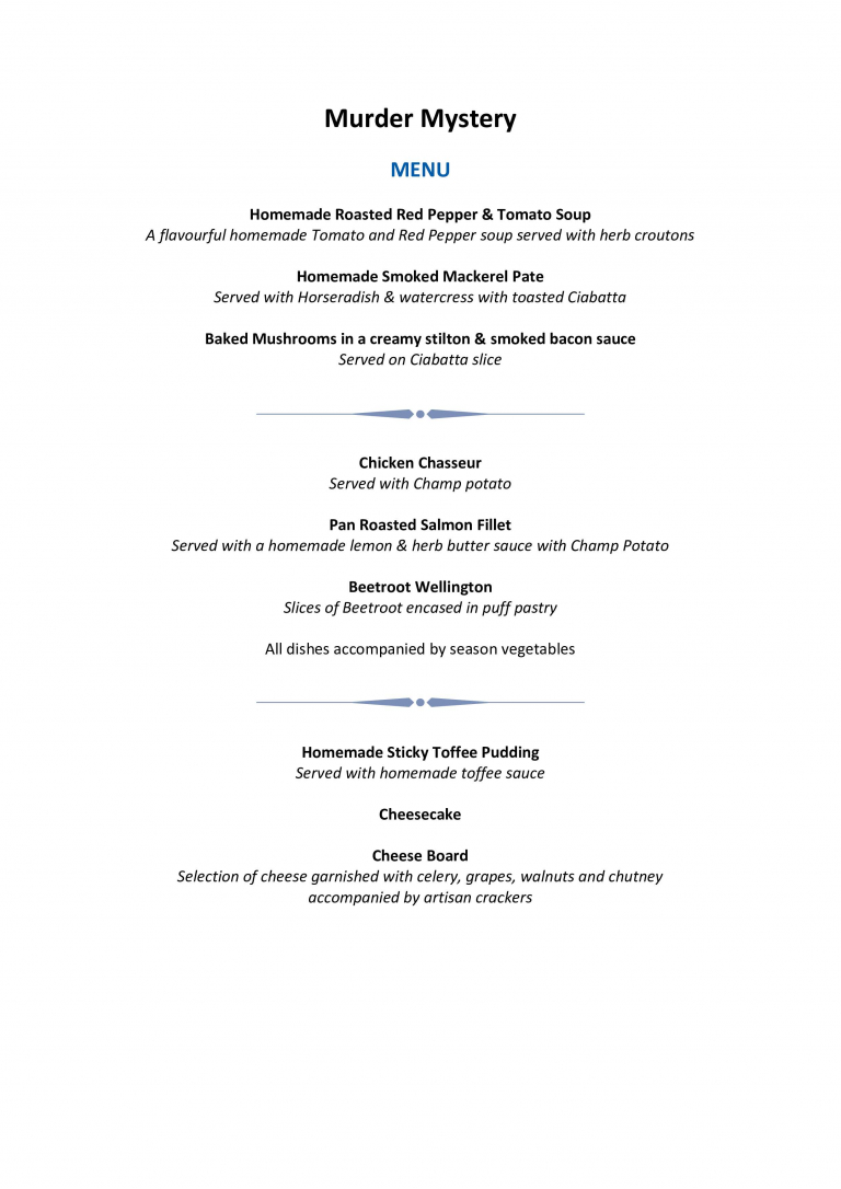 Murder Mystery Dining – North Norfolk Railway